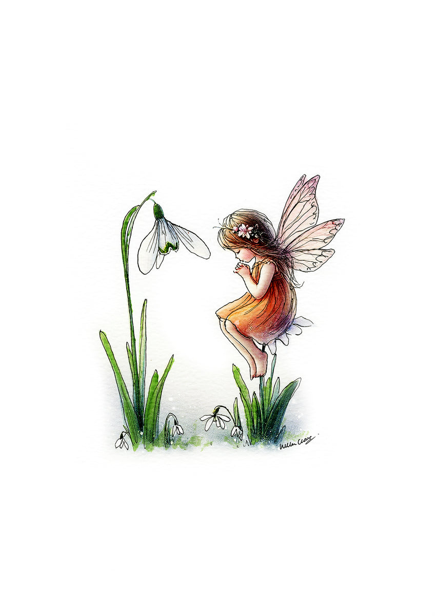 A4 Art Prints January Flower Fairy (Snowdrop) – Helen Clark Bespoke