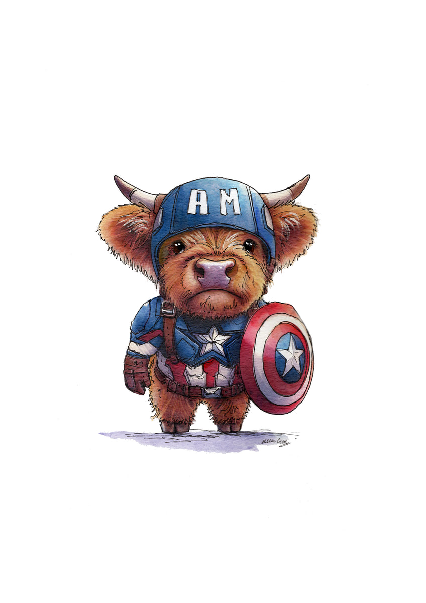 A4 Art Prints Captain Amoorica – Helen Clark Bespoke