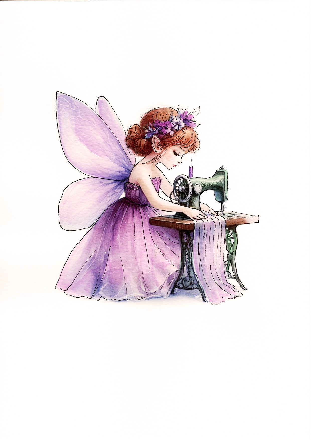 A4 Art Prints Crafting Sewing Fairy – Helen Clark Bespoke