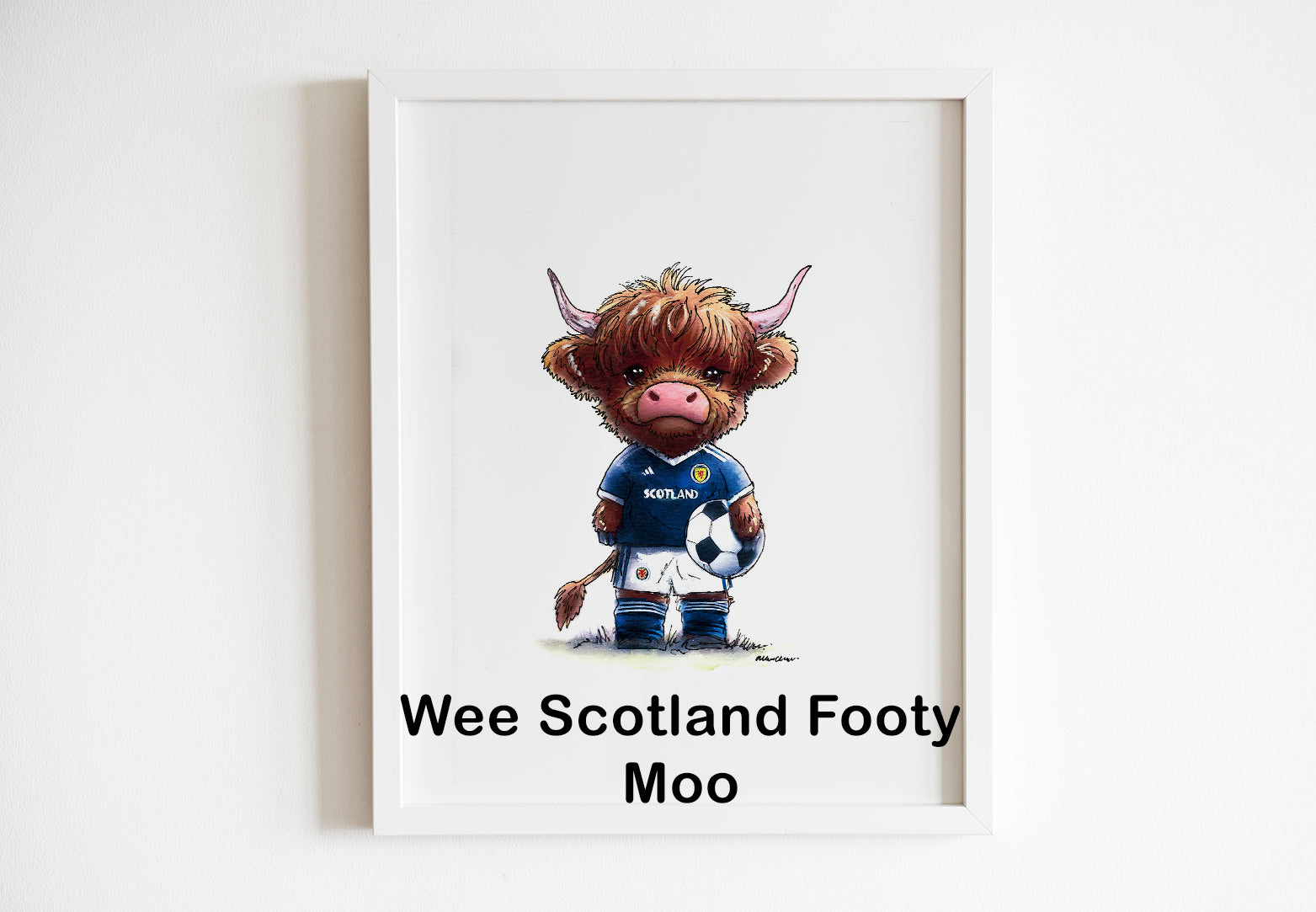 A4 Art Prints Wee Scotland Footy Moo – Helen Clark Bespoke
