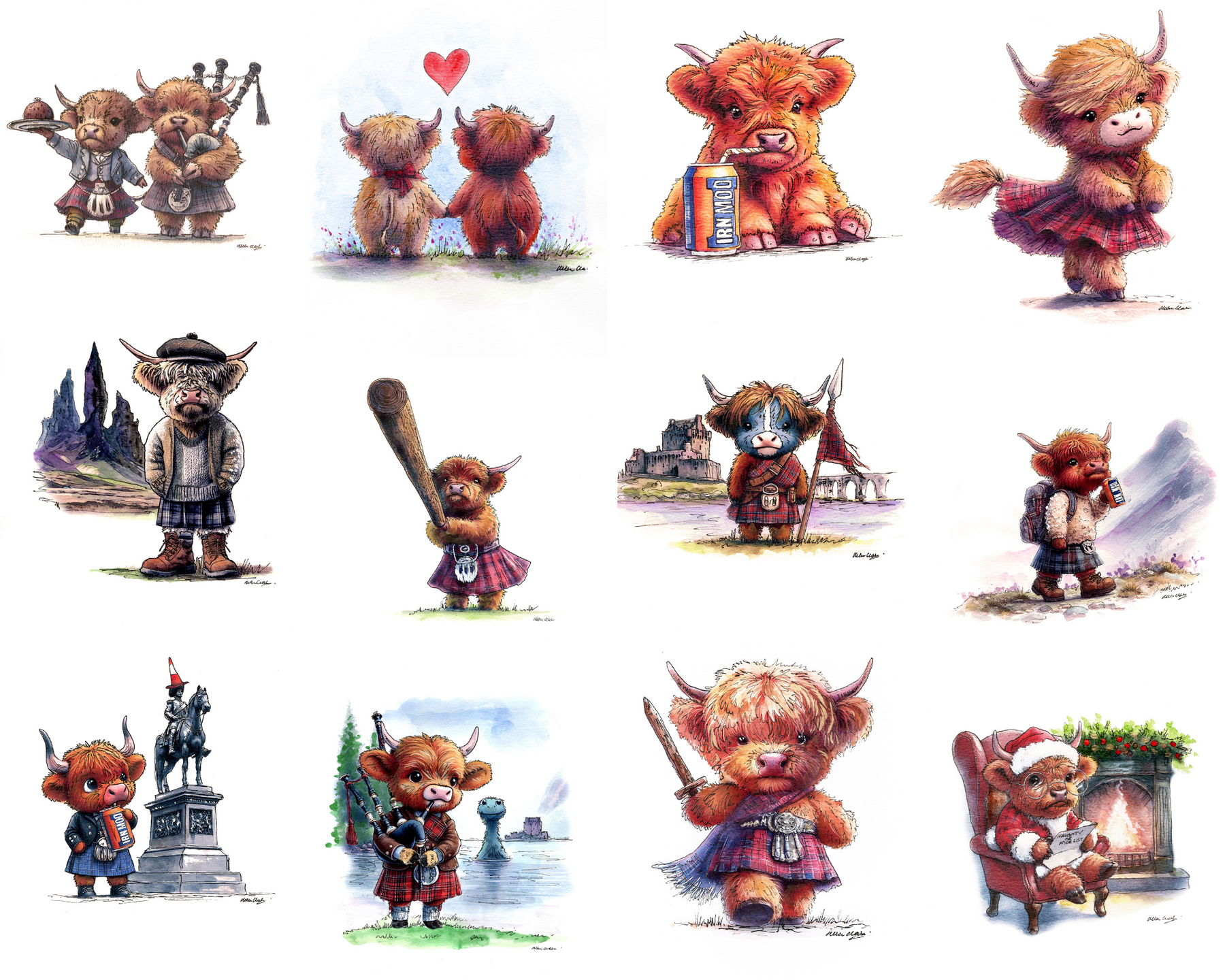 Wee Scottish Moos 2026 Calendar Limited Release – Helen Clark Bespoke