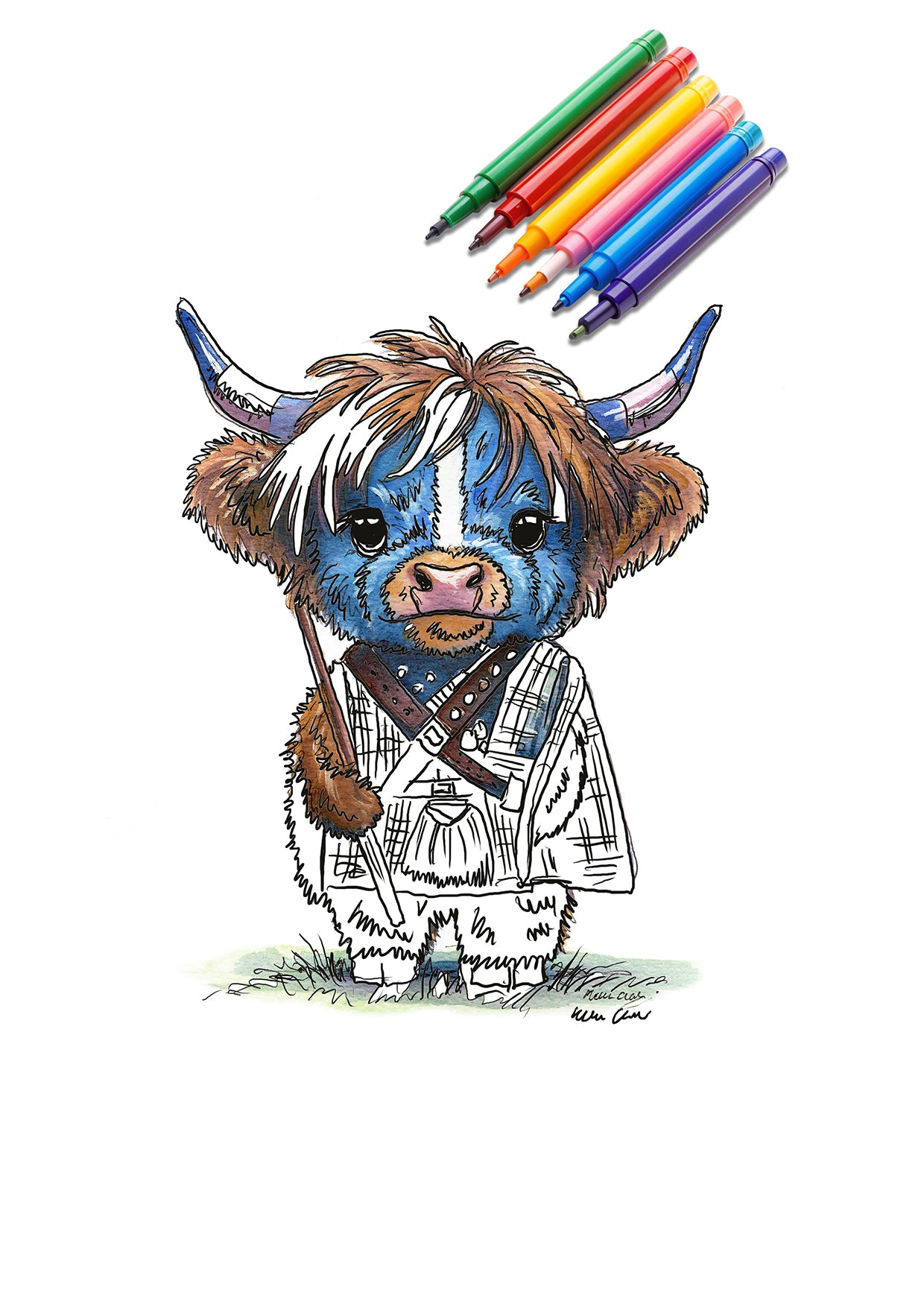 Highland Dreams A4 Colouring Sheet – Helen Clark Bespoke