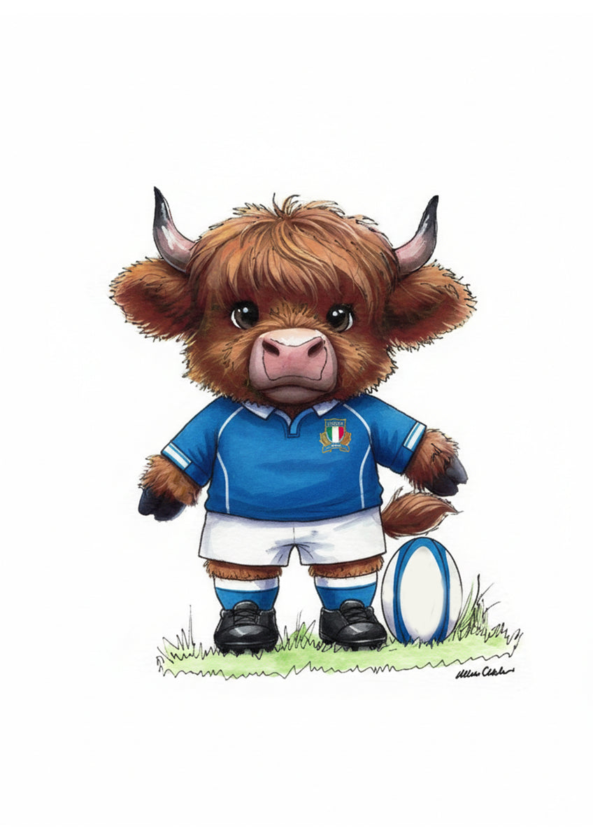 A4 Art Print Rugby 6 Nations 2026 Italy – Helen Clark Bespoke