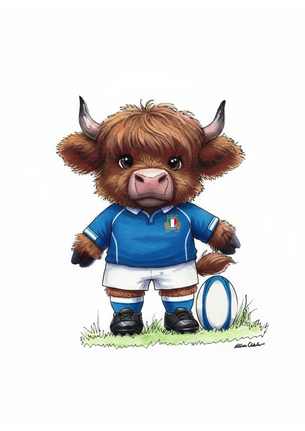 A4 Art Print Rugby 6 Nations 2026 Italy – Helen Clark Bespoke